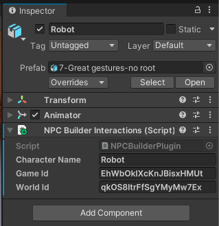 Integración Unity - Plugin - NPC Builder